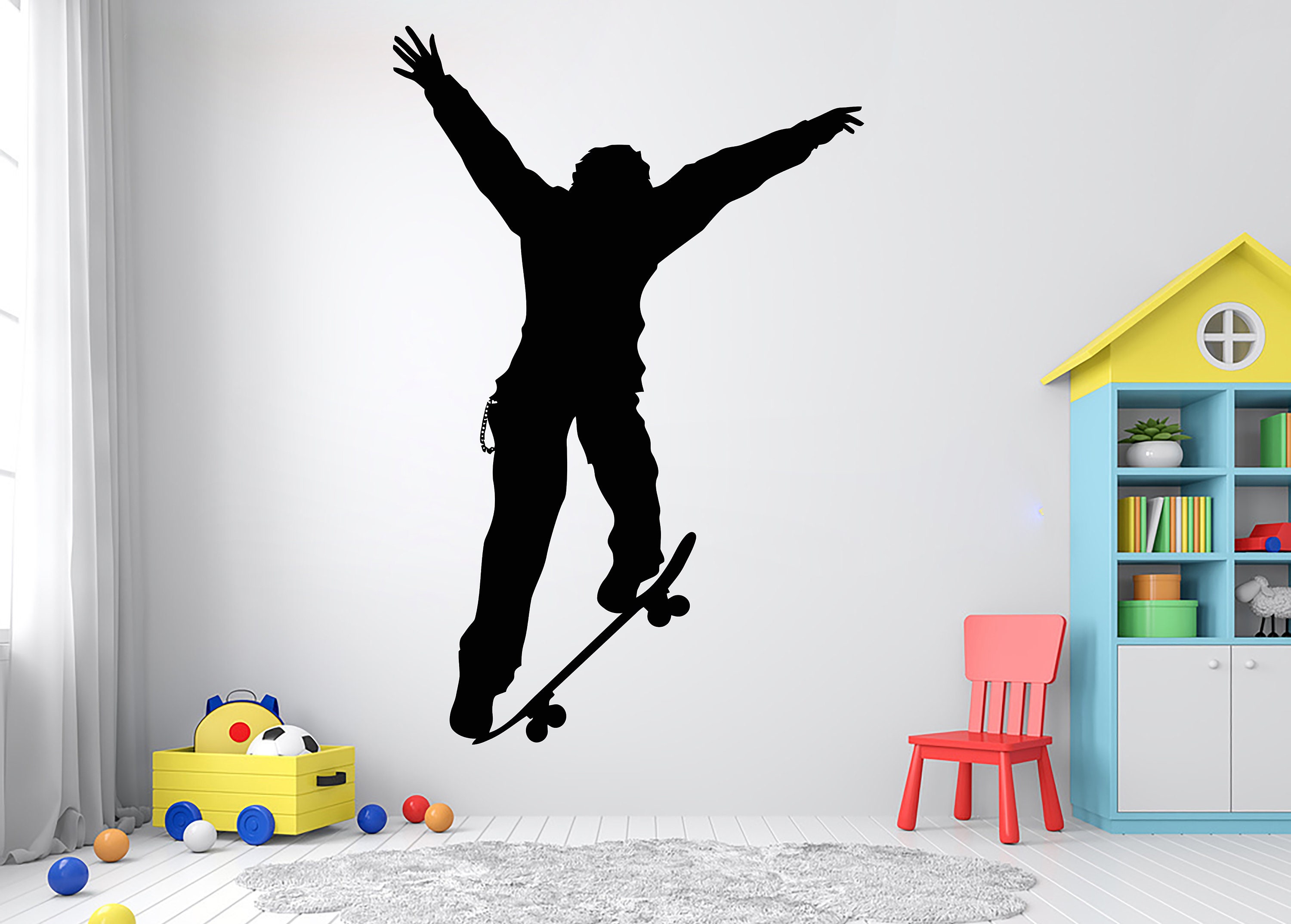 Skateboarder Personalized Gifts Wall Decal Skate Art Stickers | Etsy