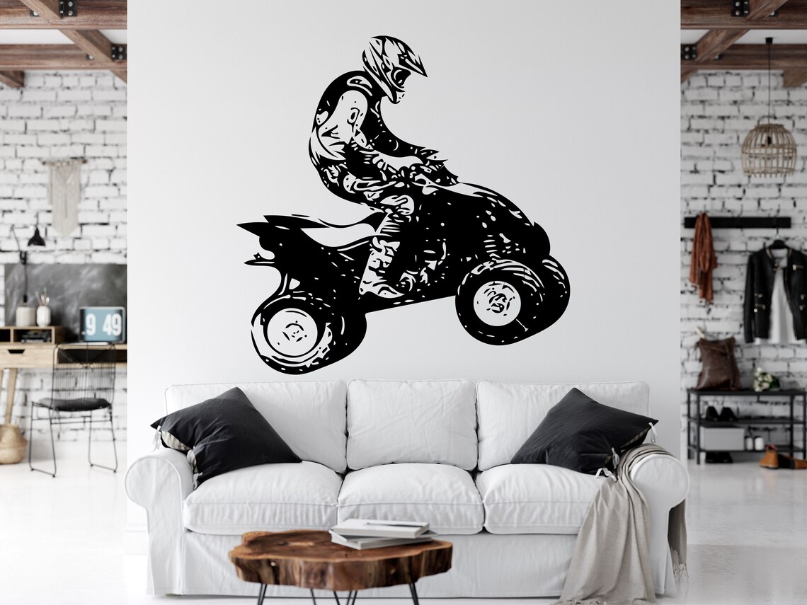 ATV Rider Wall Decal Quad Wall Decor 4x4 Wheeler Offroad | Etsy