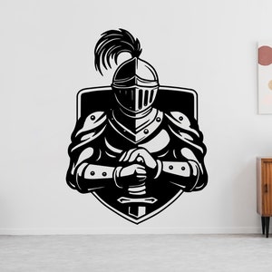 Knight Wall Decor Soldier Wall Decal Swordsman War Armour Sports Shield ...