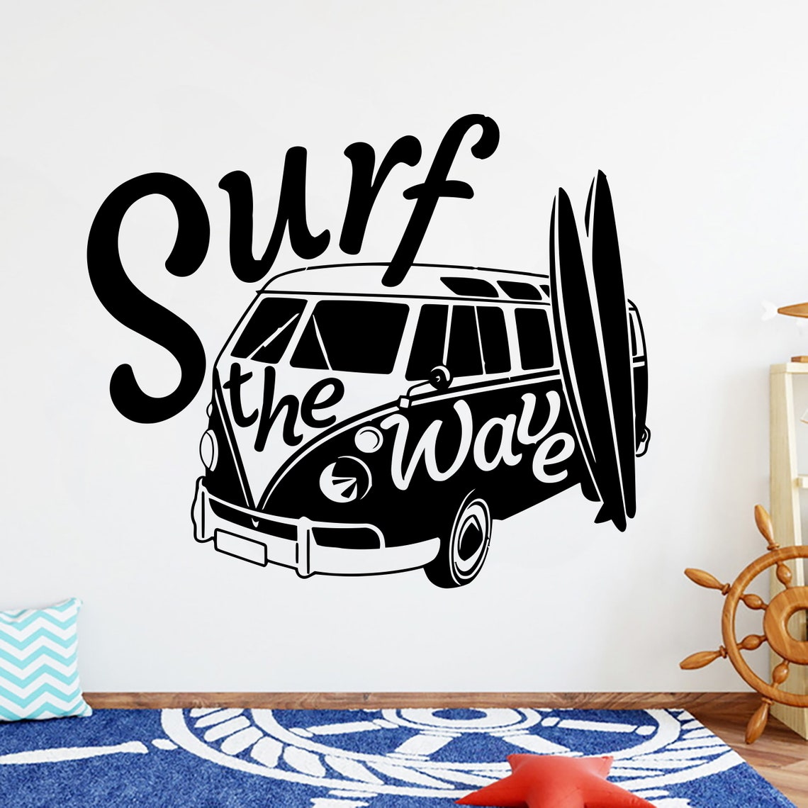 Surf Wall Decal Surfboard Art Wall Decal Sport Vinyl Surf | Etsy