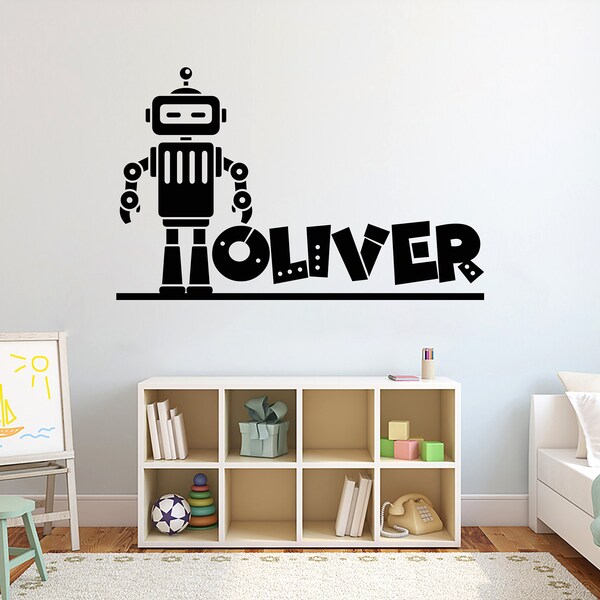Robot Wall Decal - Etsy