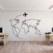 Travel World Map Wall Decor Airplane Travel Wall Office Stickers ...
