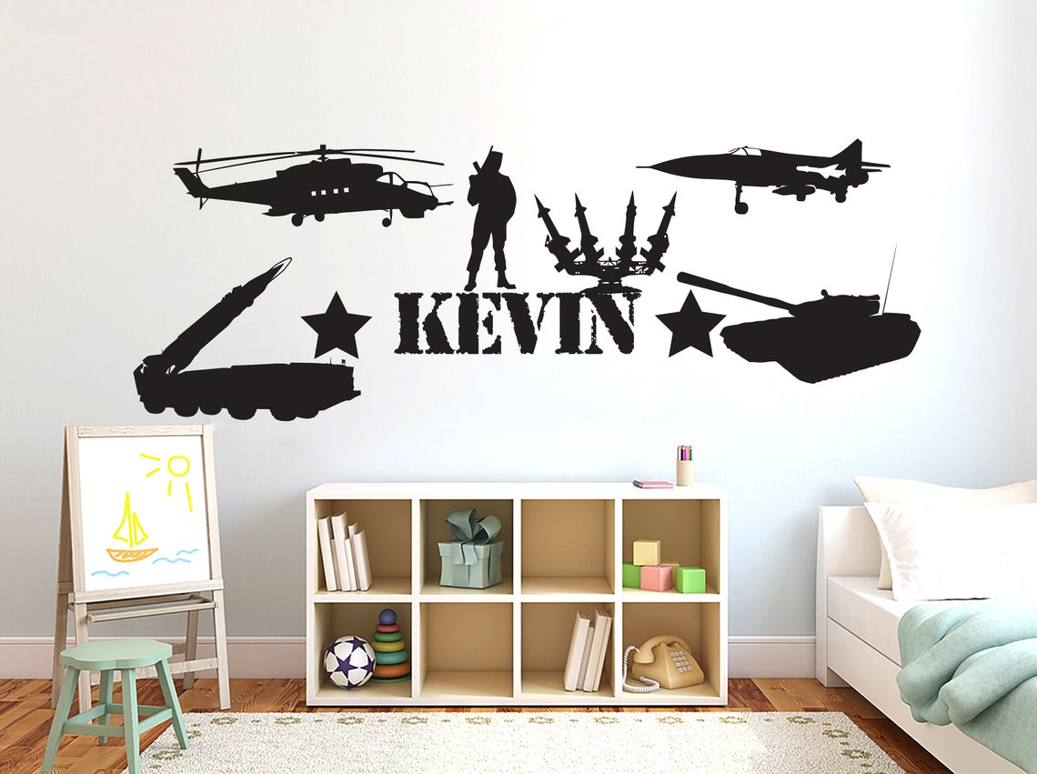 Tank Military Wall Decal Hero Soldier Army Helicopter Custom - Etsy