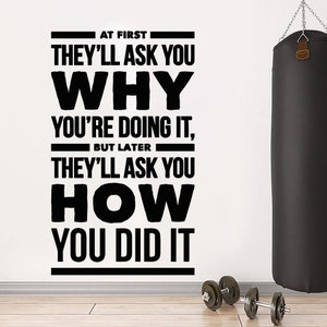 Fitness Decor Art Quotes Gym Stickers Fitness Wall Art Gifts Boys Girl ...