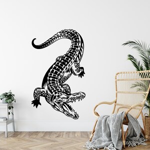 Crocodile Wall Decal Animal Wall Decor Wild Crocodile Wall Art Stickers ...