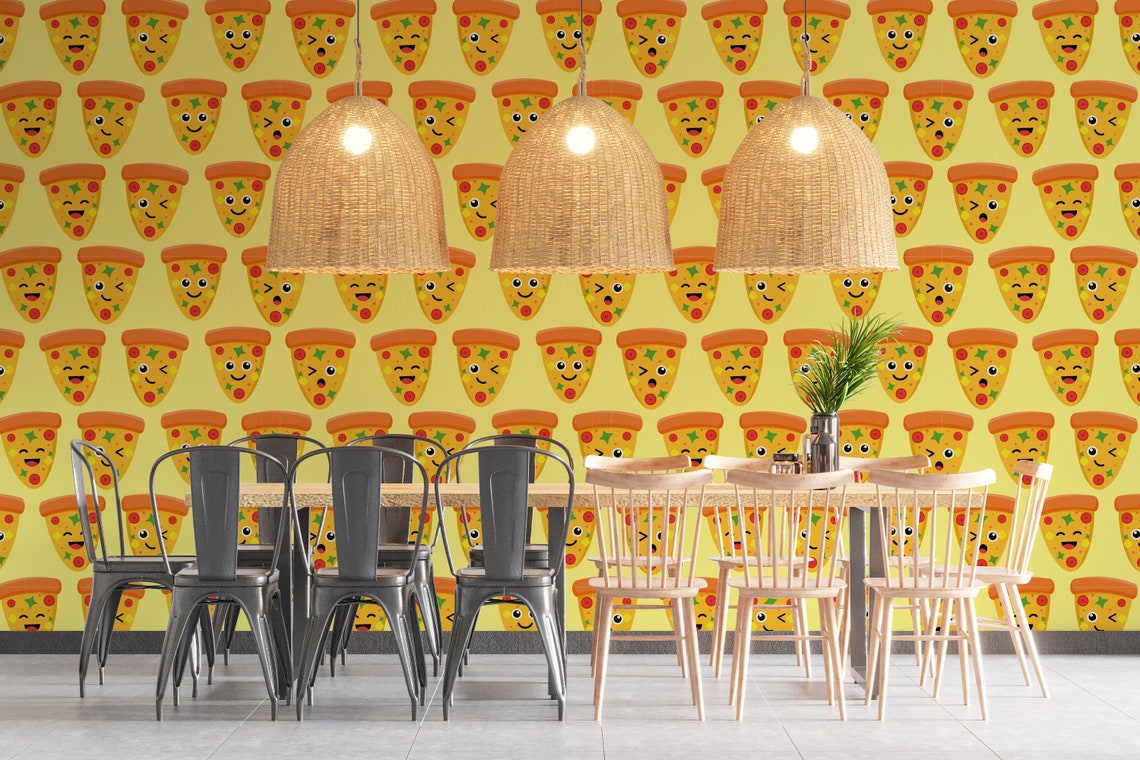 Pizza Peel and Stick Wallpaper Pizzeria Wallpaper Wall Decor | Etsy