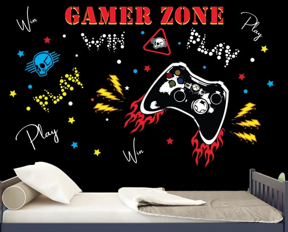 Gamer Wall Decor Custom Controller Decal Video Game Wall | Etsy