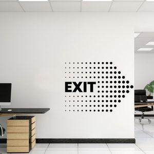 Exit Sign Arrow Decor Office Wall Decal Teamwork Business Worker ...