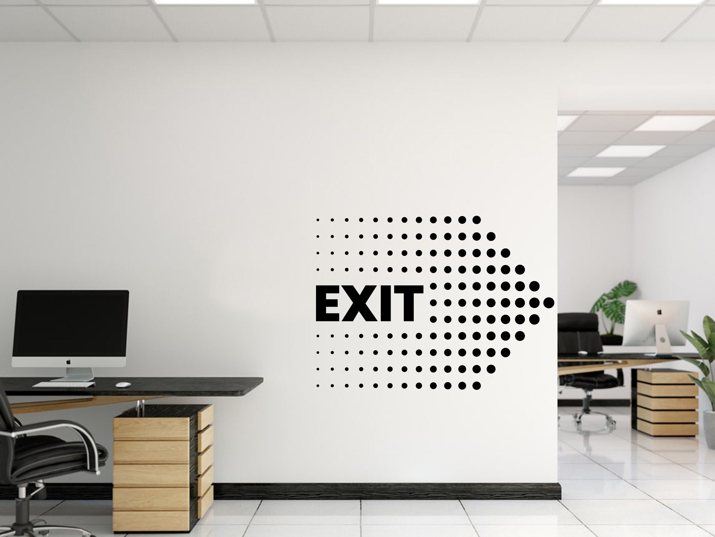 Exit Sign Arrow Decor Office Wall Decal Teamwork Business - Etsy
