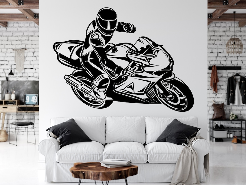 Motocross Wall Decal Motorcycle Wall Decor Dirt Bike Gift Free Style ...