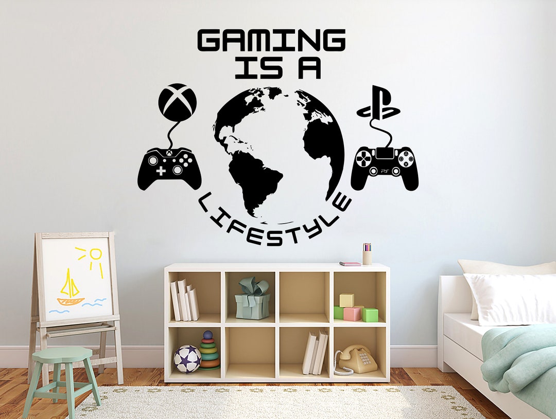 Gamer Wall Decor Custom Controller Decal Video Game Wall Decals ...