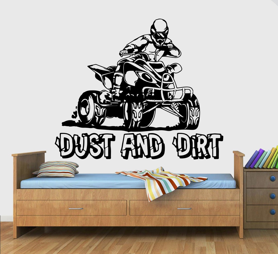 Atv Motorcycle Wall Decor Dust and Dirt Racing Dirt Helmet Motorcross ...
