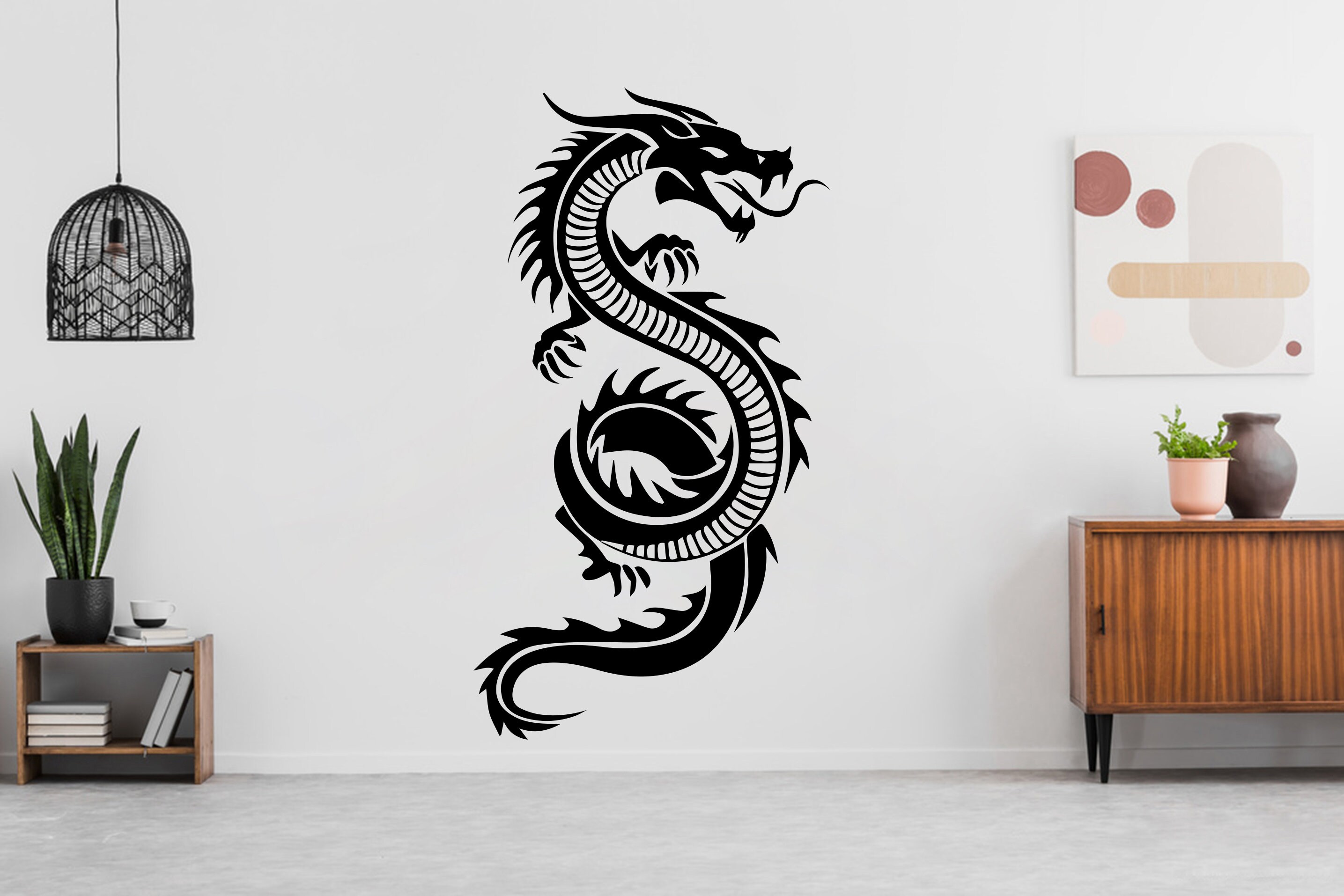Dragon Wall Decor Wild Dragon Decals Dragon Art Wall Art - Etsy