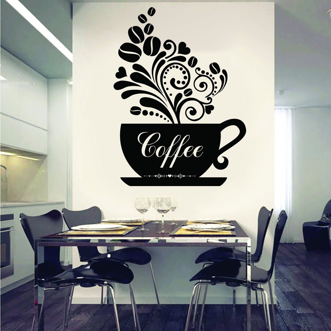 Coffee Wall Decal Custom Coffee Wall Art, Coffee Decals, Kitchen Wall ...