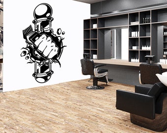 Barber Wall Decal Gentlemens Barber Shop Wall Decor Man Salon Haircut ...