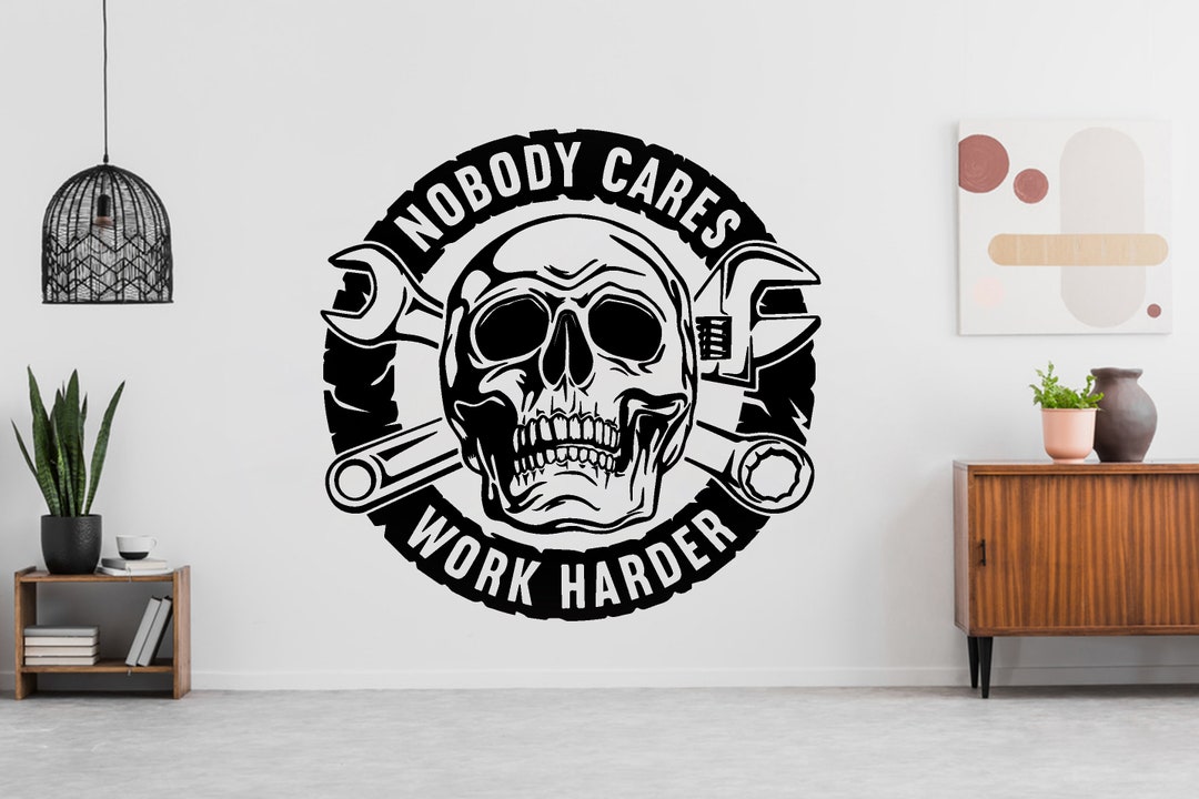 Mechanic Skull Wall Decal Skull Wall Decal Car Decals Wall Decor Dirt ...