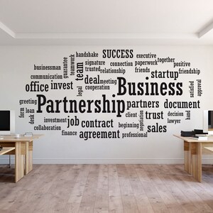 Business Partnership Decor Office Wall Decal Idea Teamwork Business ...