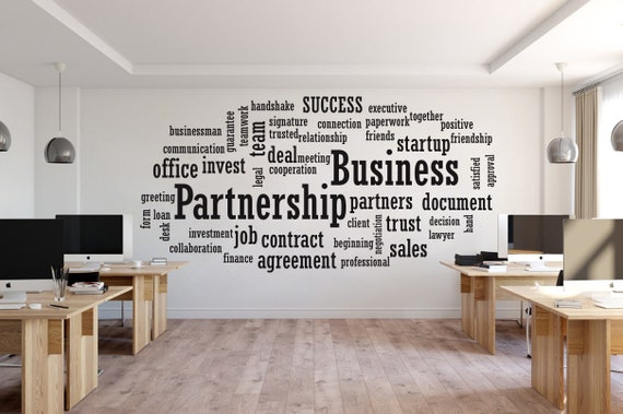 Business Partnership Decor Office Wall Decal Idea Teamwork - Etsy