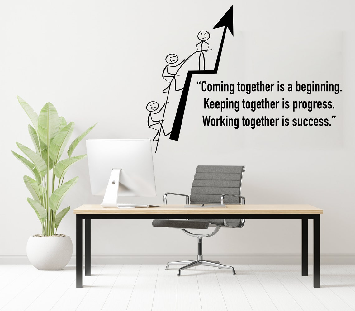Teamwork Decor Office Wall Decal Idea Teamwork Business Worker - Etsy