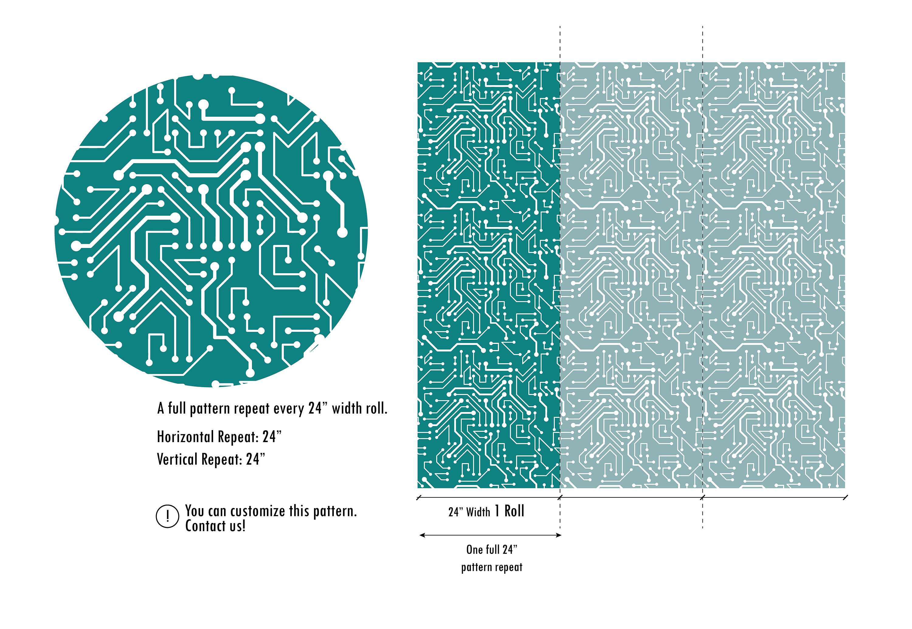 Circuit Board Wallpaper Technology Vinyl Wall Art Decals | Etsy