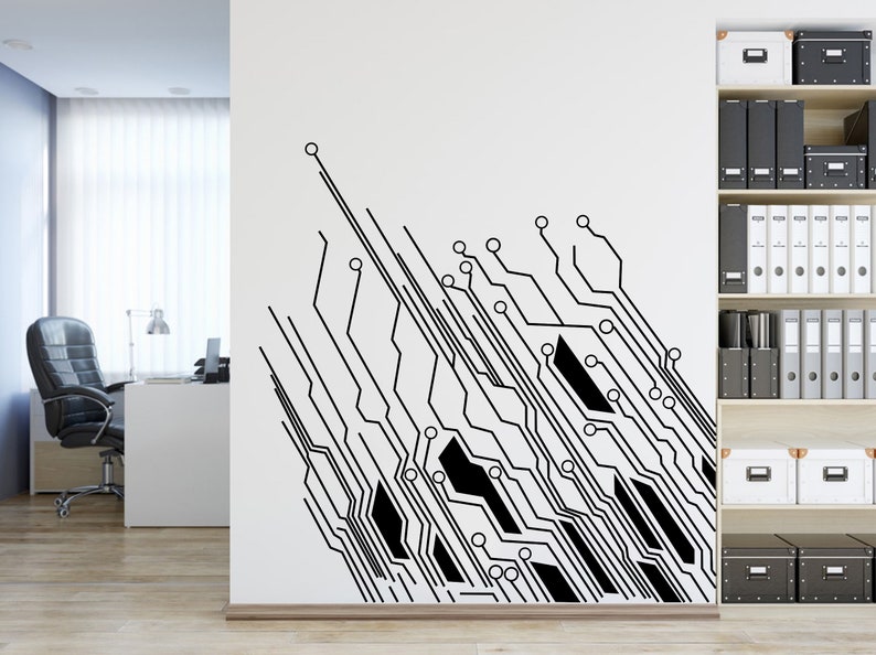 Circuit Board Wall Decal Technology Vinyl Wall Art Decals - Etsy
