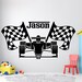 Custom Name Racing Car Vehicle Wall Decal F 1 Race Decal Personalized ...