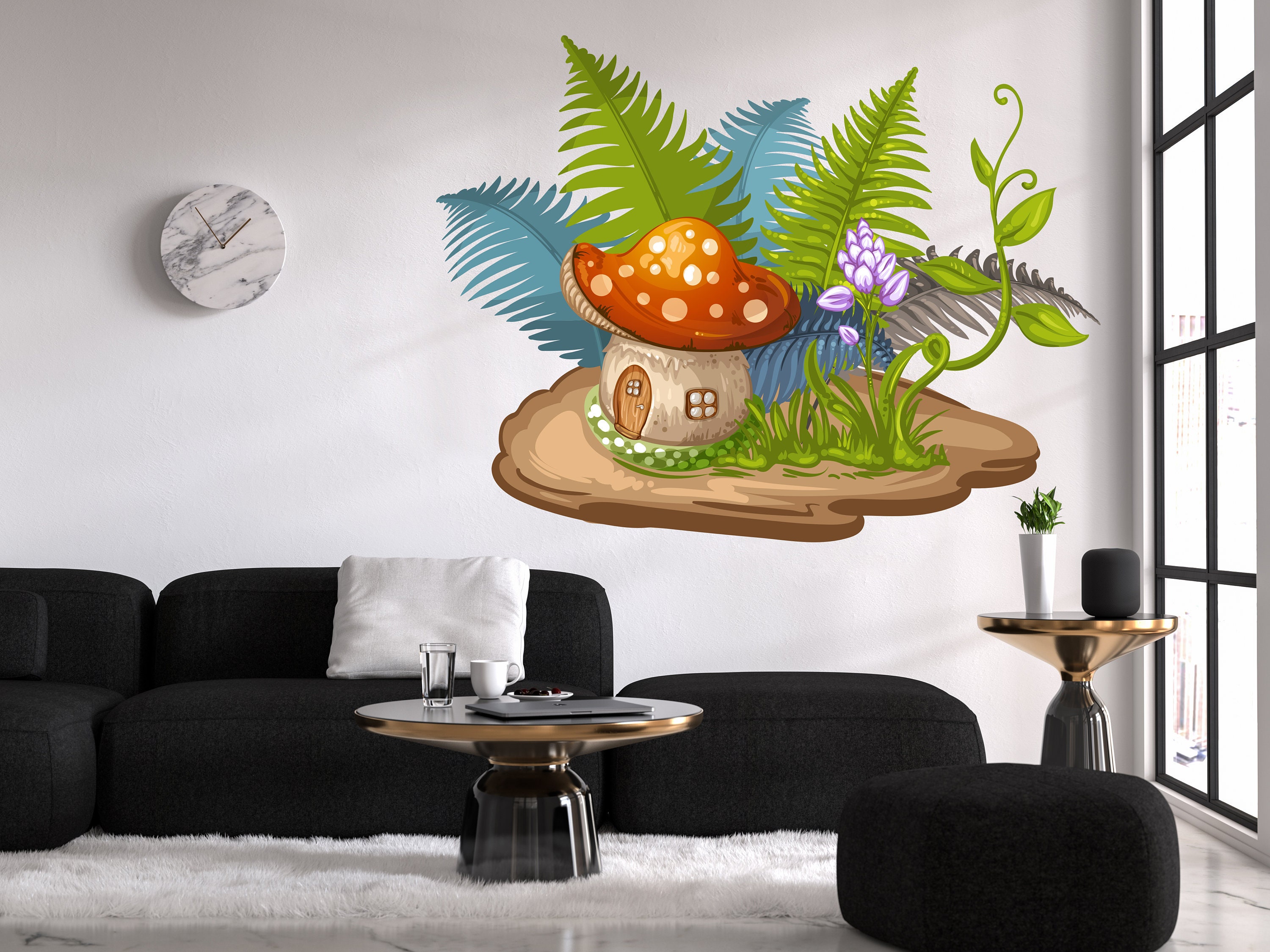 Mushroom Wall Decals Mushroom Wall Decor Mushroom Wall Art - Etsy