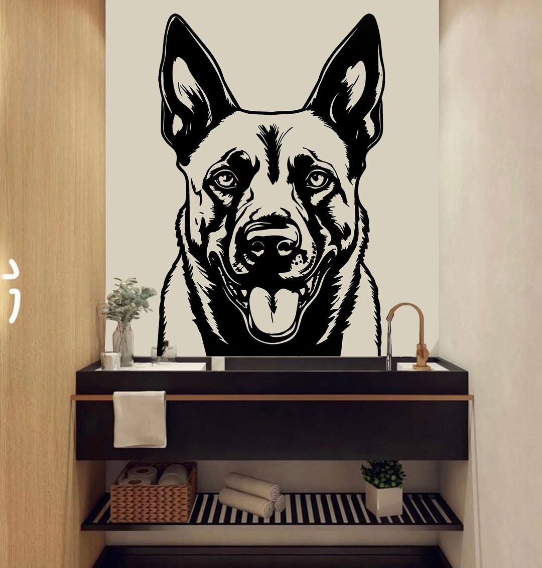 Belgian Malinois Dog Wall Decal Dog Decor Dog Kids Dog Wall Art Decal ...