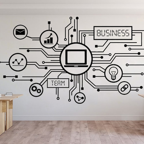Circuit Board Wall Decal Technology Vinyl Wall Art Decals - Etsy