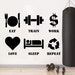 Fitness Decor Art Quotes Gym Stickers Fitness Wall Art Gifts Boys Girl ...