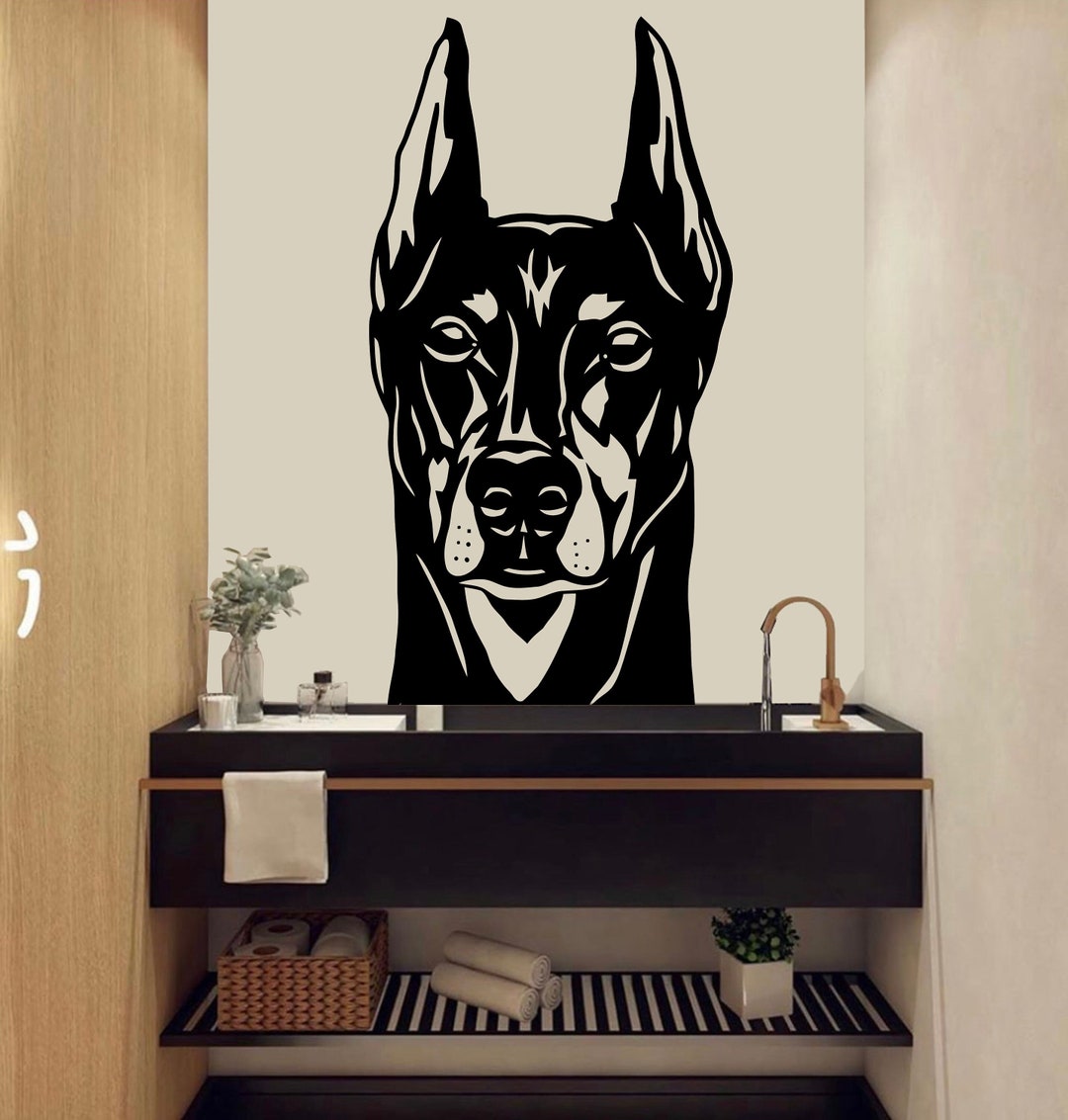Dog Wall Decal Dog Decor Dog Kids Dog Wall Art Decal Dog Lover Doberman ...