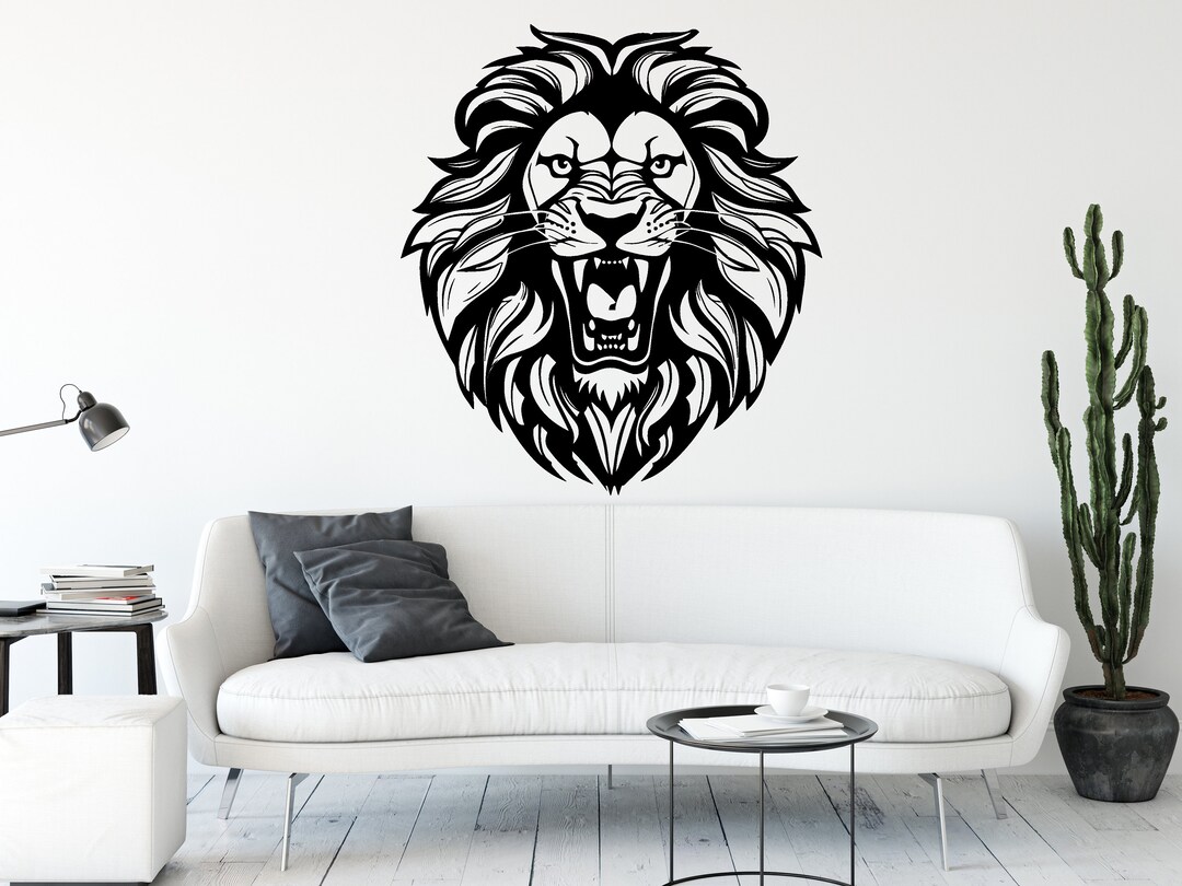 Lion Wall Decor, Lion Wall Decals, Lion Wall Art, Lion Wall Vinyl Lion ...