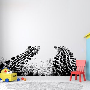 Tire Marks Wall Decor Tire Track Wall Decal Racing Car Tire Track Wall ...