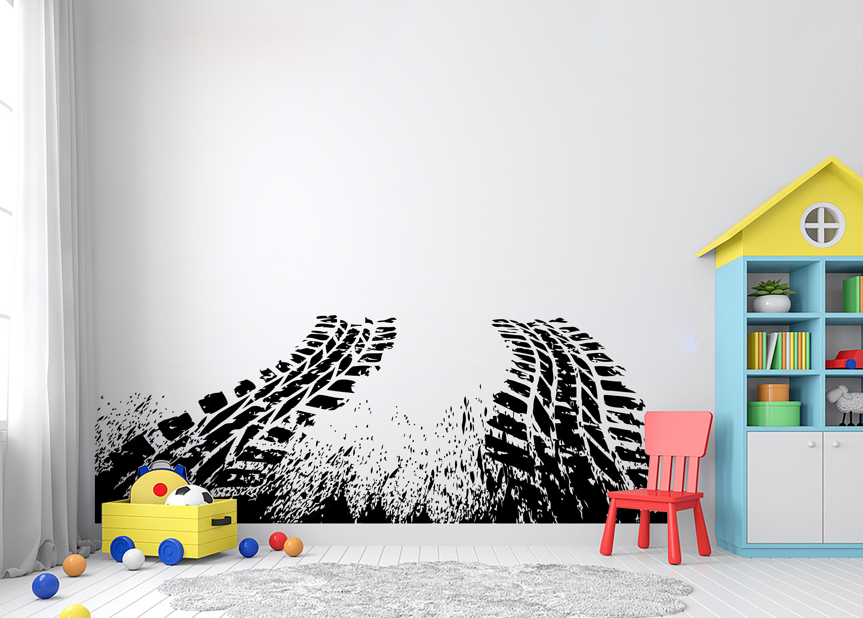 Tire Marks Wall Decor Tire Track Wall Decal Racing Car Tire - Etsy