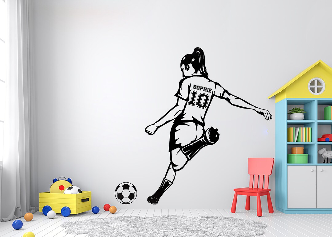 Soccer Girl Wall Decor, Custom Wall Decal, Sport Vinyl, Football ...