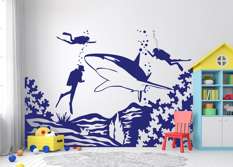 Scuba Diving Wall Decals Girl Diver Sport Diving Wall Decals | Etsy