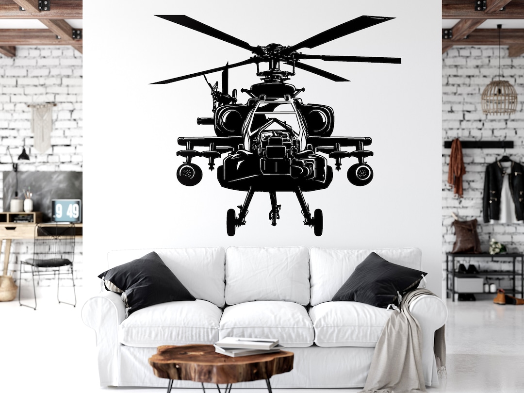 Helicopter Military Wall Decal Hero Soldier Army Helicopter Wall Decal ...