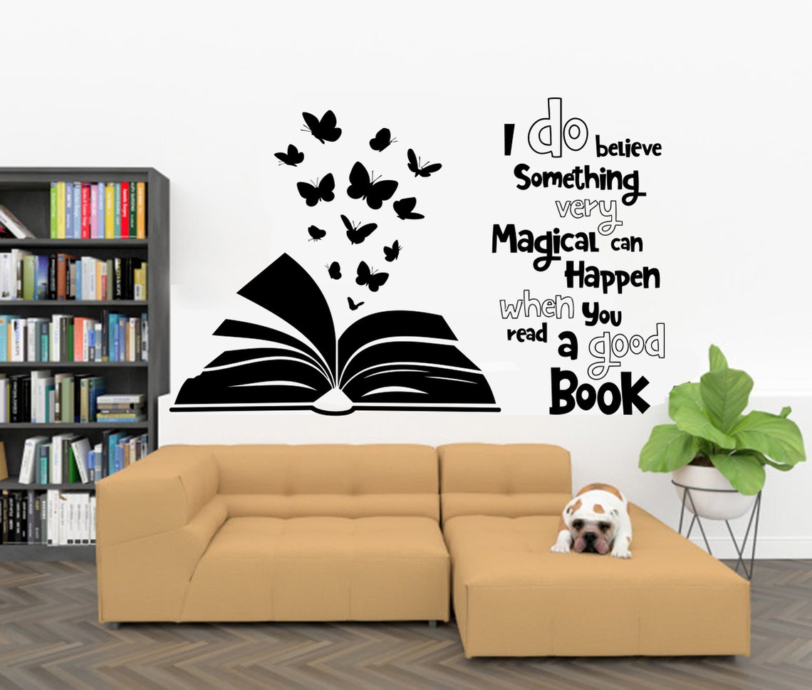 Book Quote Kids Wall Decal Books Quote Reading Room Library - Etsy