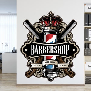 Barber Wall Decal Custom Barber Shop Wall Decor Man Salon Gentlemens ...