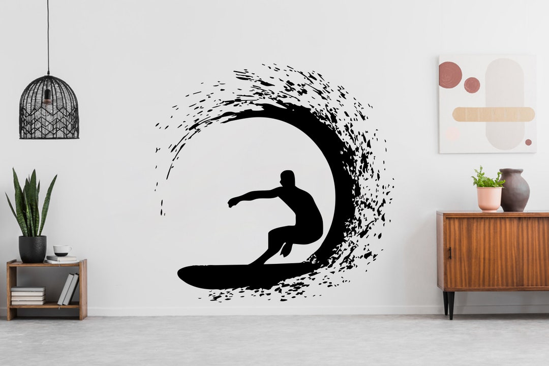 Surf Wall Decal Surfboard Art Wall Decal Beach Sport Vinyl Surf Gifts ...