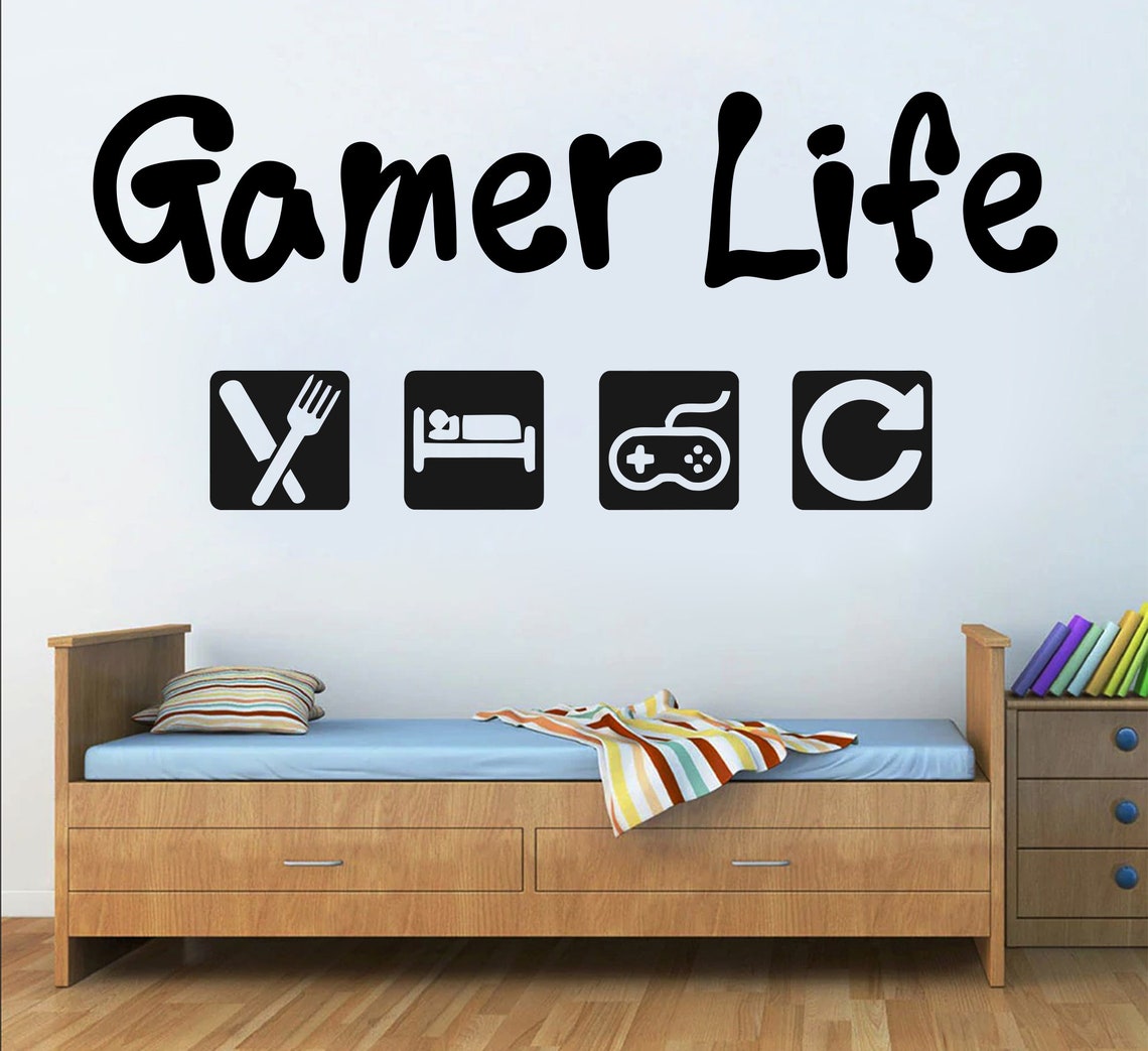 Gamer Wall Decor Custom Controller Decal Video Game Wall - Etsy