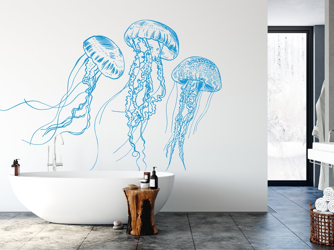 Jellyfish Wall Decal Jellyfish Wall Art Modern Wall Stickers - Etsy