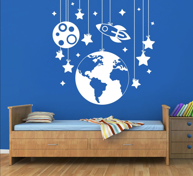 Space Wall Decor Custom Outer Space Stars Space Girl Boy Room - Etsy