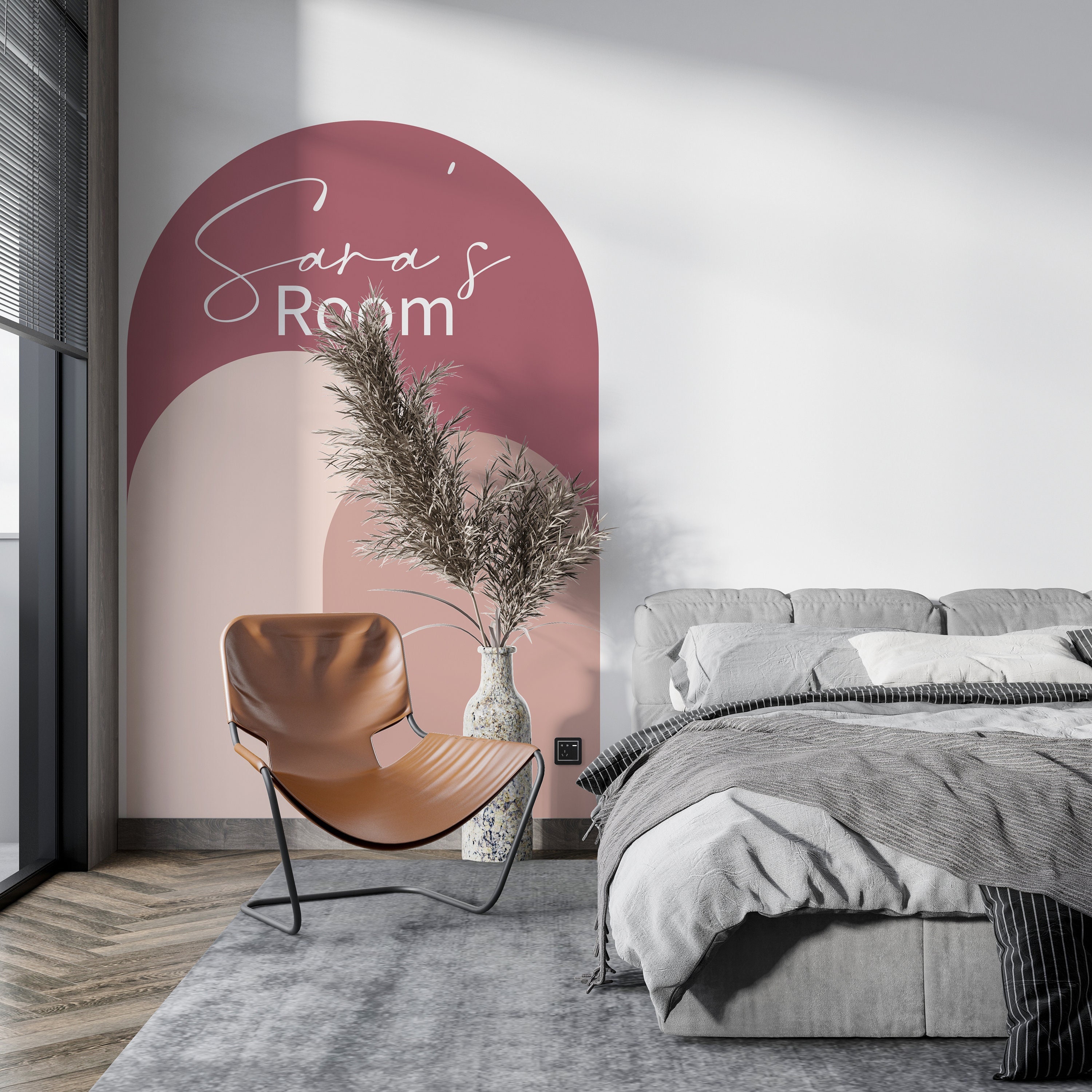 Boho Arch Mid Century Modern Boho Arch Custom Name Wall - Etsy