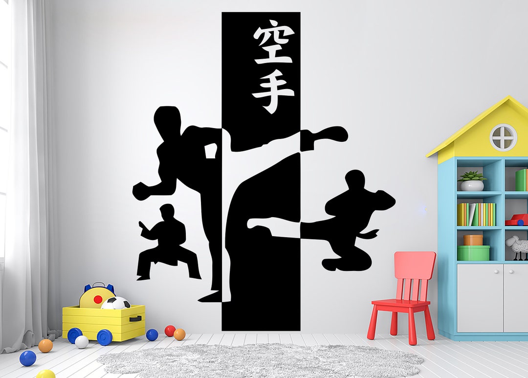 Karate Wall Decal Karate Art Wall Decal Sports Vinyl Karate - Etsy