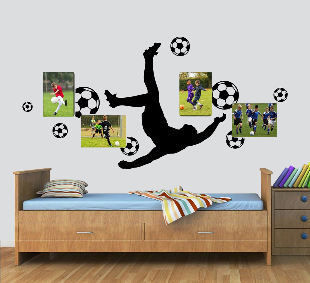 Soccer Wall Decor, Custom Wall Decal, Sport Vinyl, Football Stickers ...