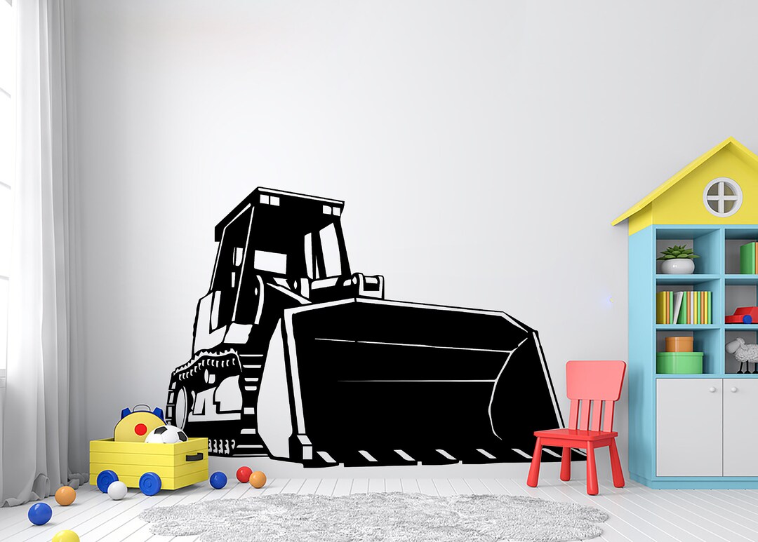 Bulldozer Wall Decal Constuction Kids Bulldozer Wall Decor Nursery Kids ...