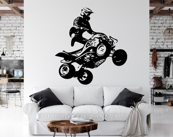 ATV Rider Wall Decal Quad Wall Decor 4x4 Wheeler Offroad | Etsy