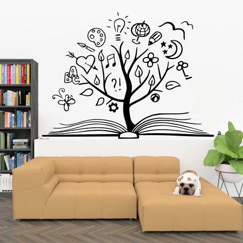 Tree Wall Decal Books Quote Reading Room Library Book Shop - Etsy