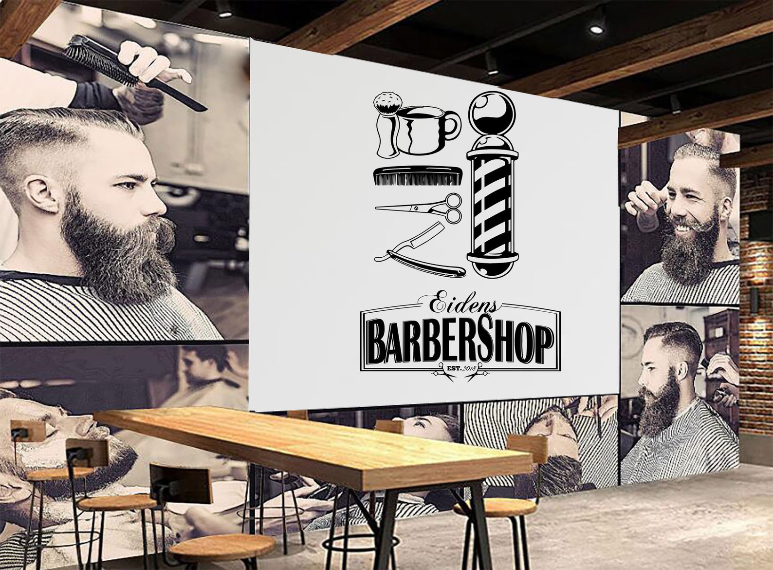 Barber Wall Art Personalized Barber Razor Decor Barber Gifts | Etsy